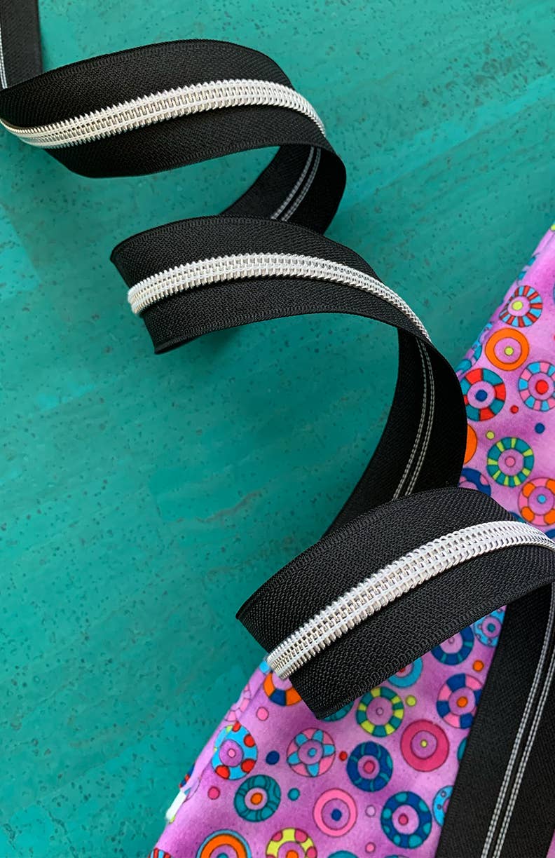Black Zipper Tape with Nickel Teeth – Fab Lab Fabric + Quilt